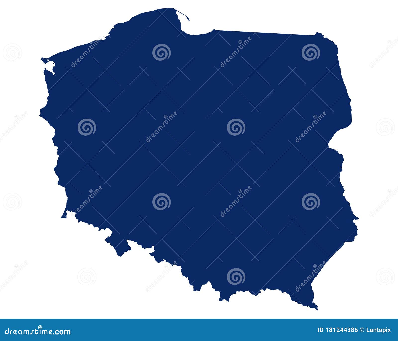Map of Poland in Blue Colour Stock Vector - Illustration of ...