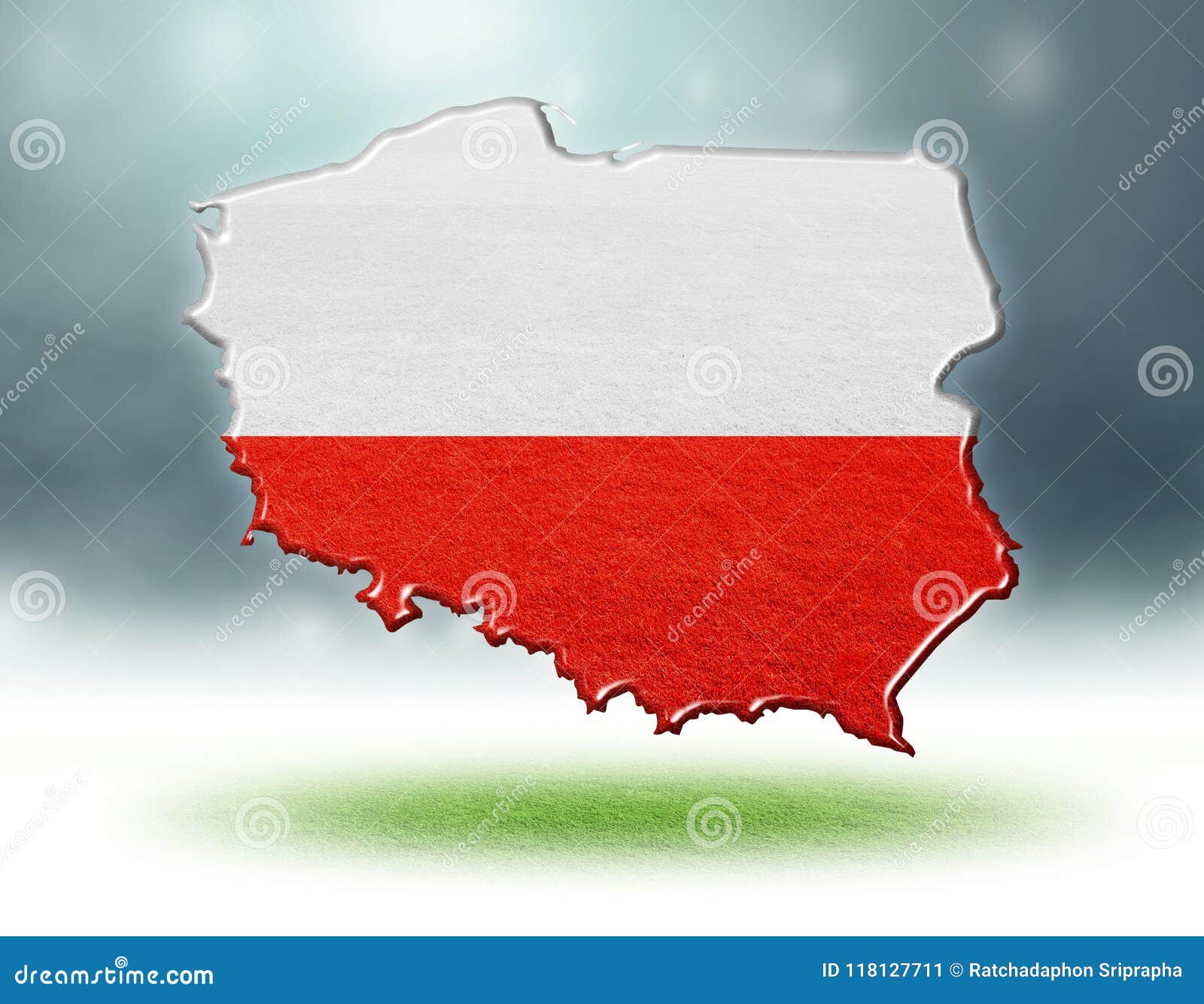 Map of Poland Design with Grass Texture of Soccer Fields Stock ...