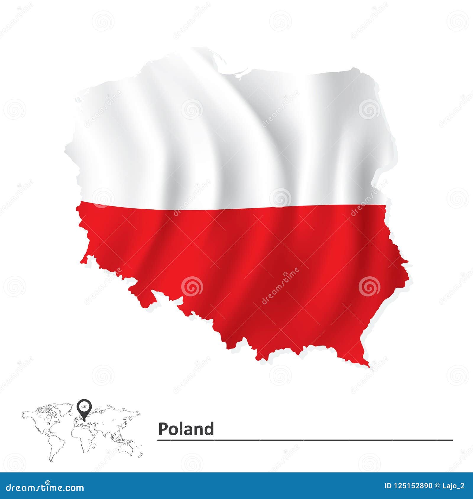 Map of Poland with flag stock vector. Illustration of design - 125152890