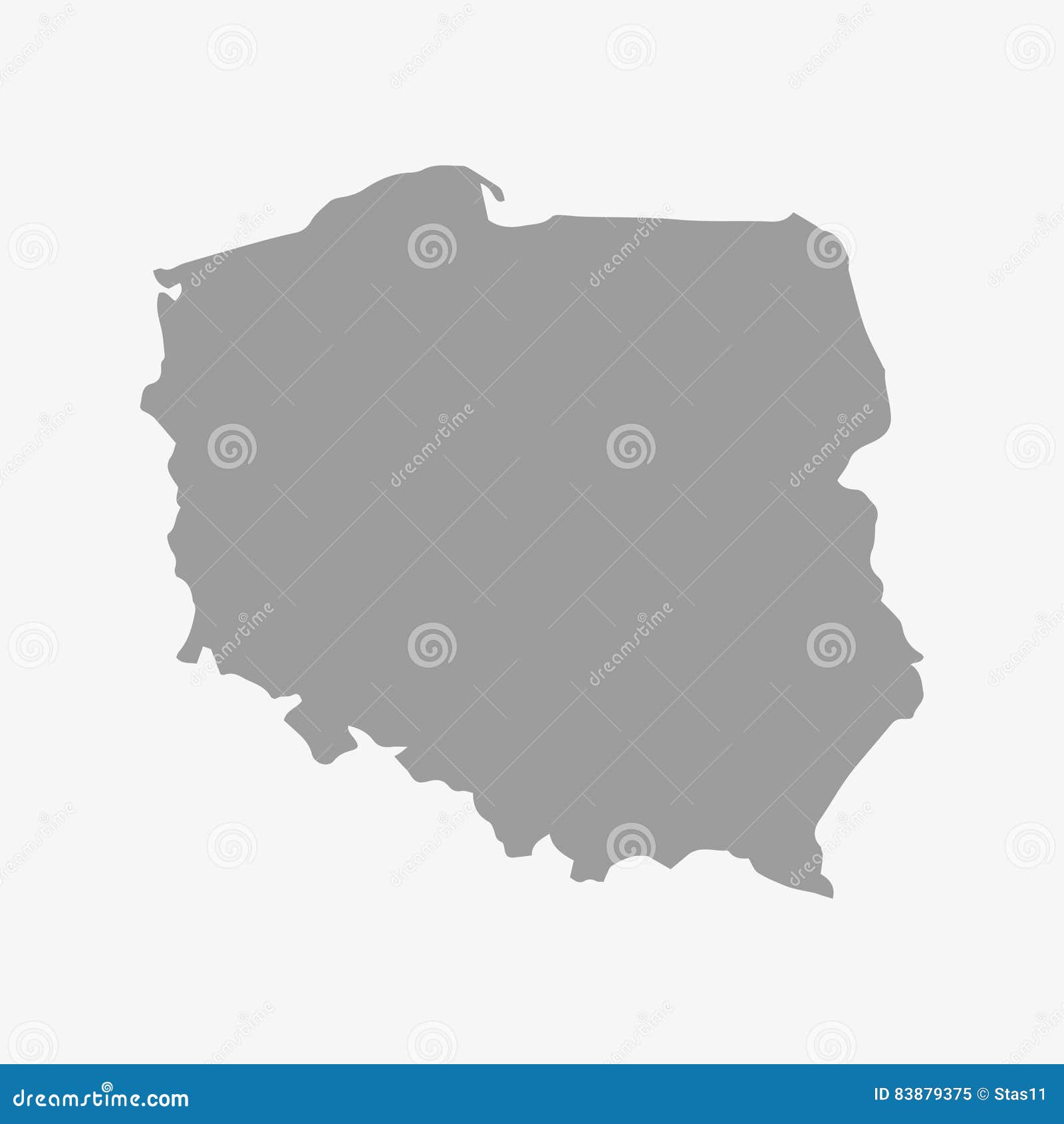 Map of Poland in Gray on a White Background Stock Vector - Illustration ...