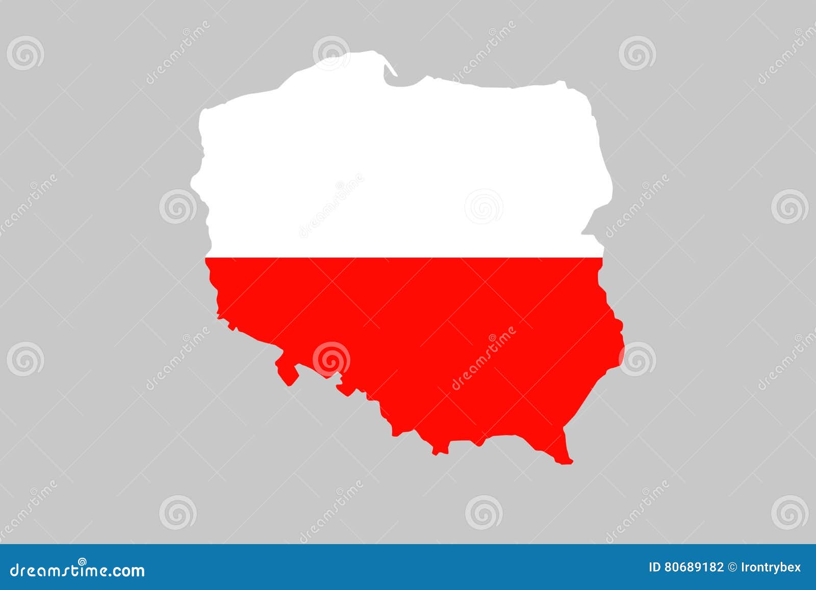 Map of Poland on a Grey Background Stock Illustration - Illustration of ...