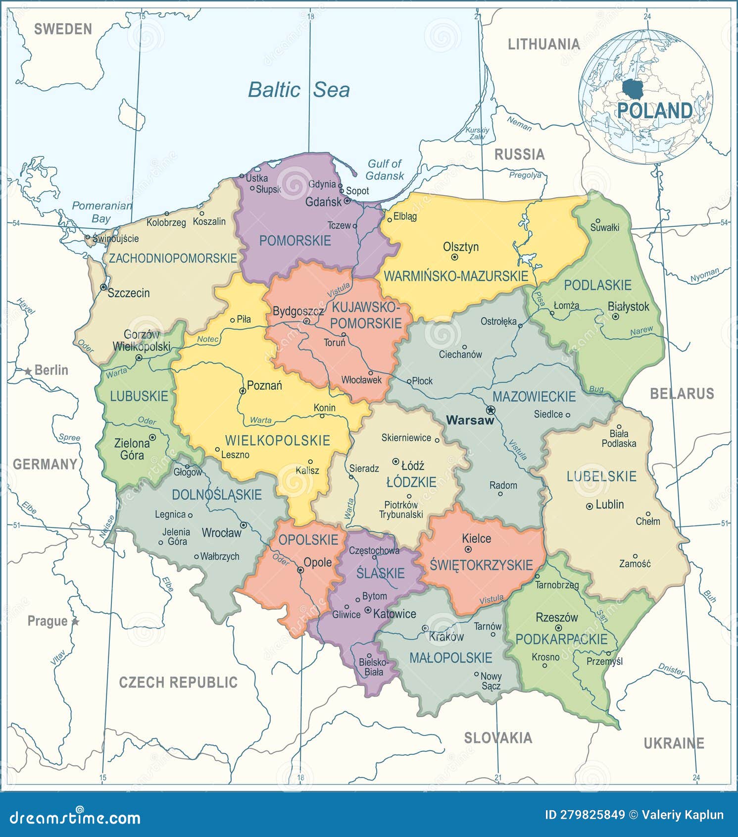 Poland - Highly Detailed Editable Political Map. Vector Illustration ...