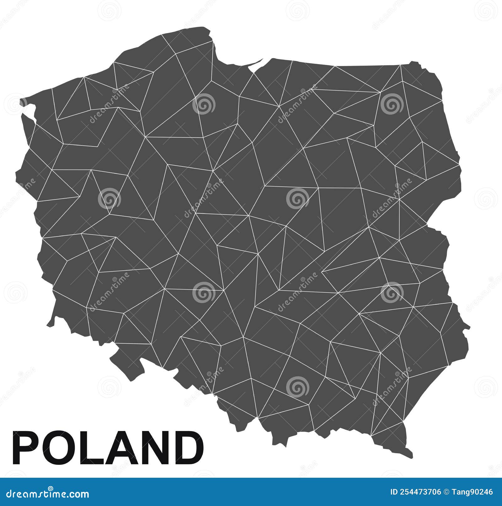 Map of Poland Isolated on a White Background Stock Illustration ...