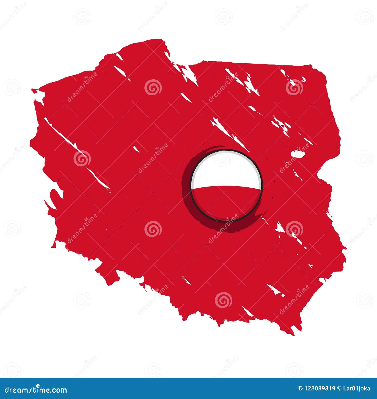 Map of Poland with a label stock vector. Illustration of isolated ...