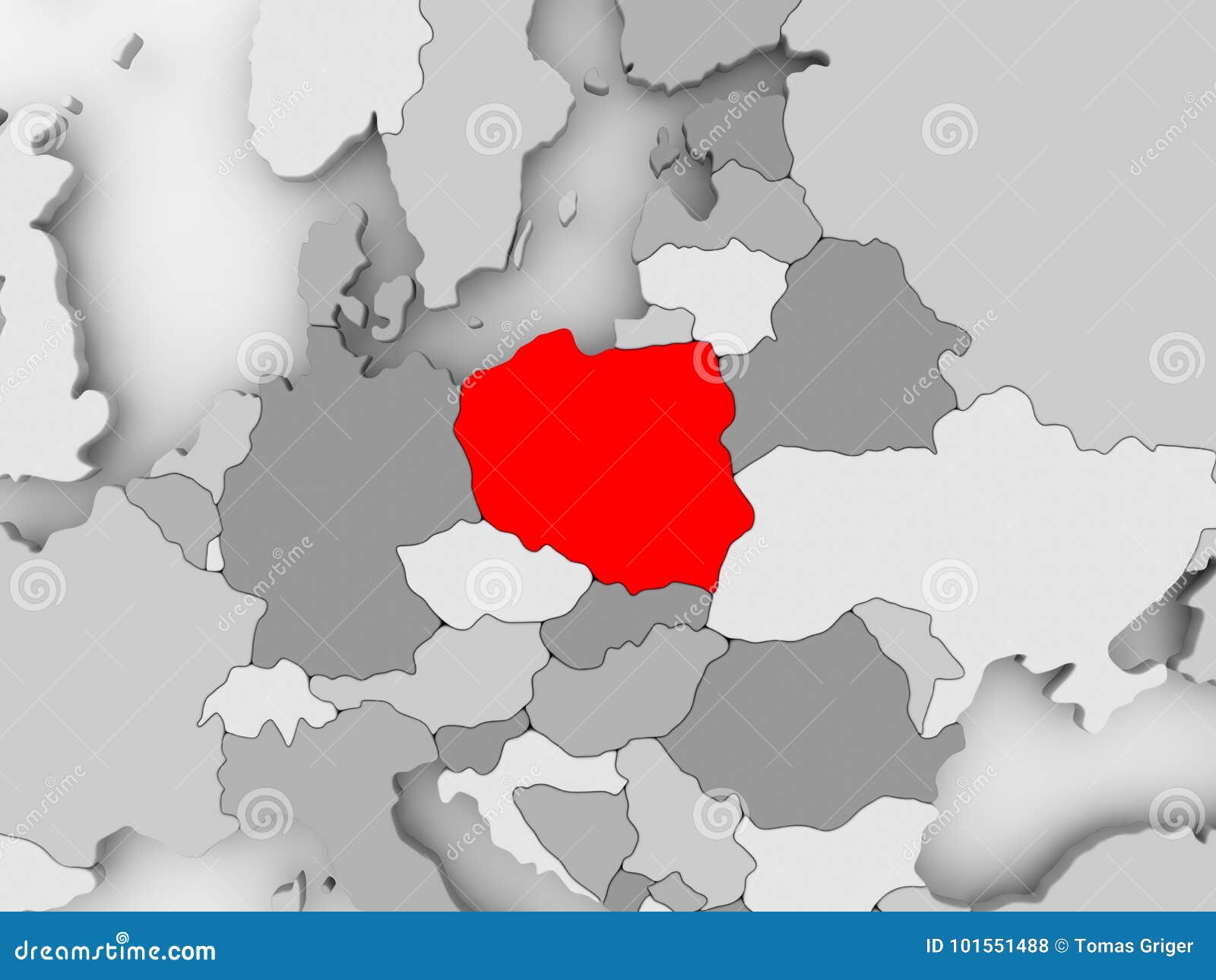 Map of Poland stock illustration. Illustration of render - 101551488