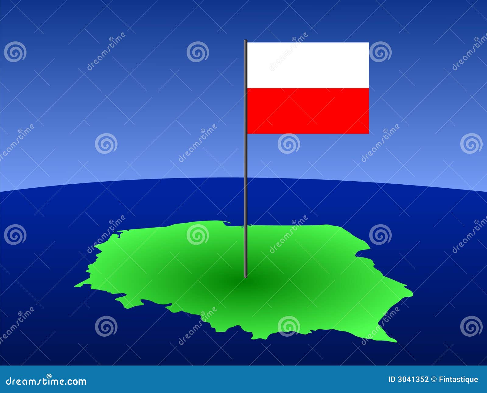 Map with Polish flag stock vector. Illustration of geography - 3041352