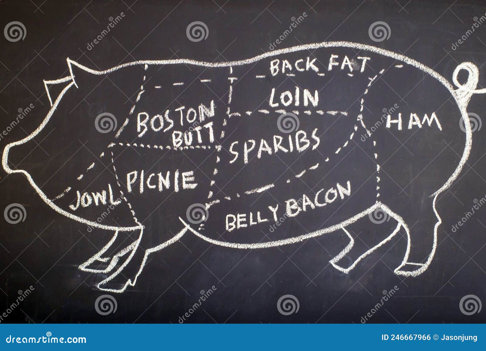 Map of pork partial stock photo. Image of last, partial - 246667966
