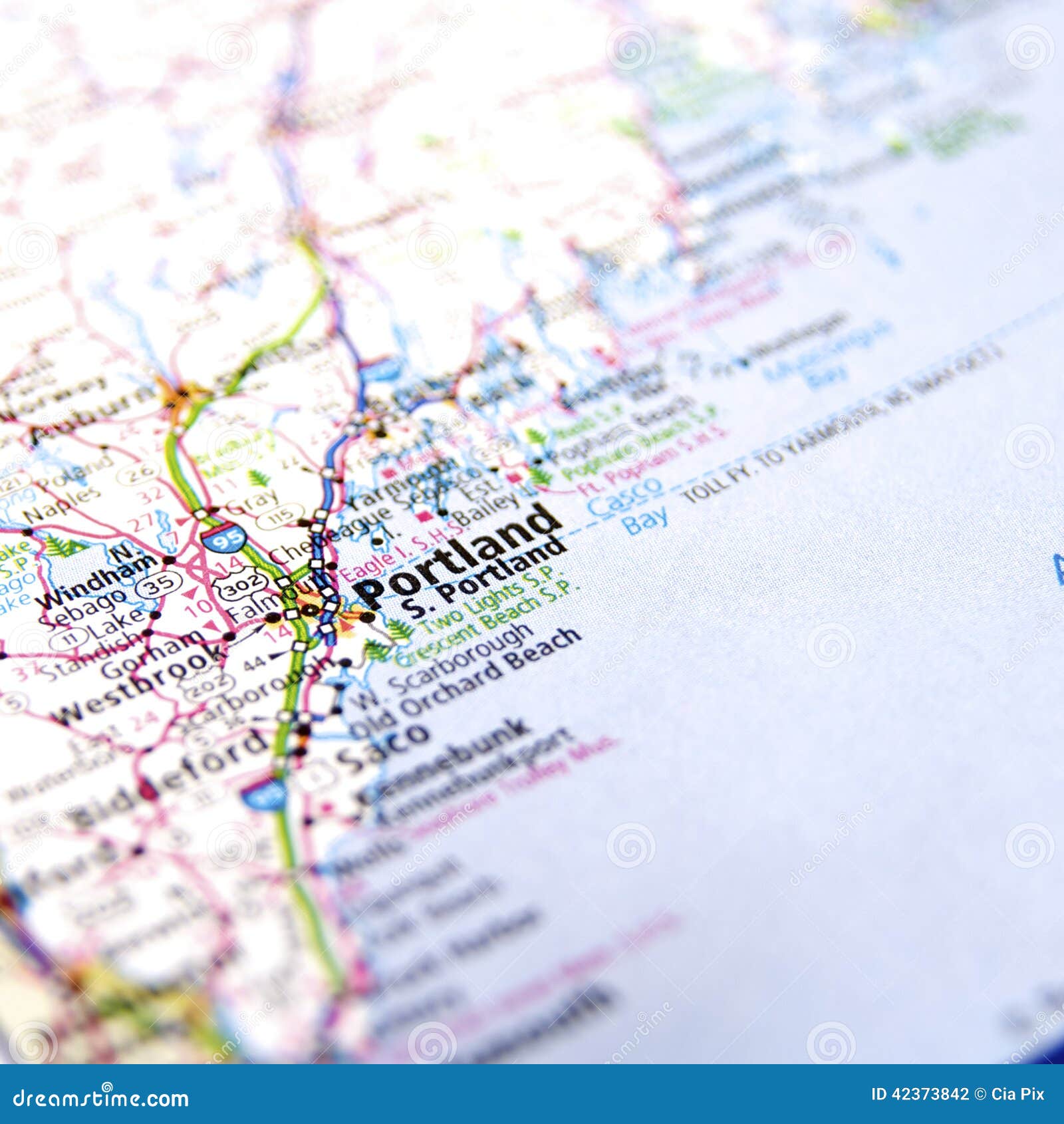 Map of Portland stock photo. Image of public, roads, travel - 42373842