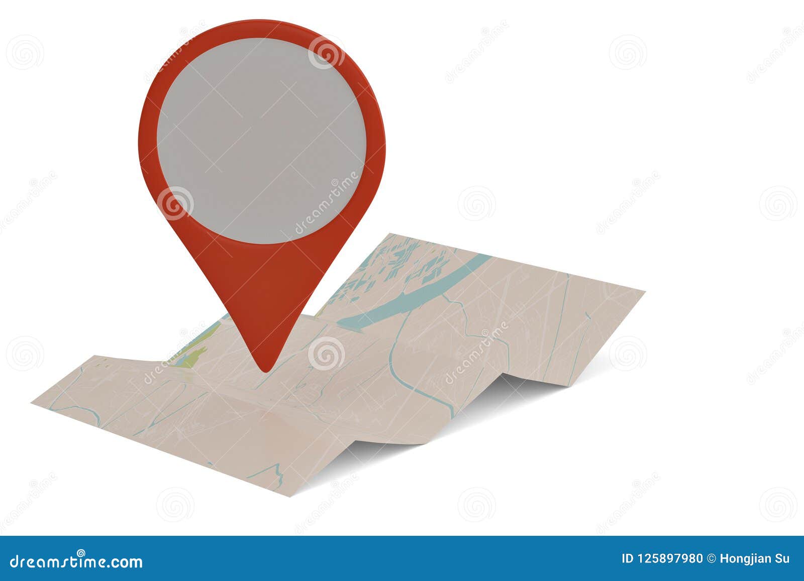 Map and Position Pin Icon.3D Illustration. Stock Illustration ...