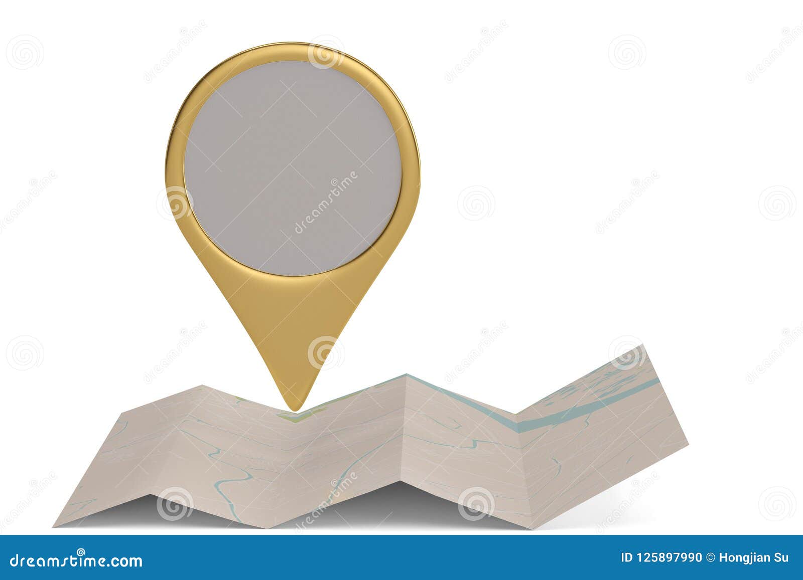 Map and Position Pin Icon.3D Illustration. Stock Illustration ...
