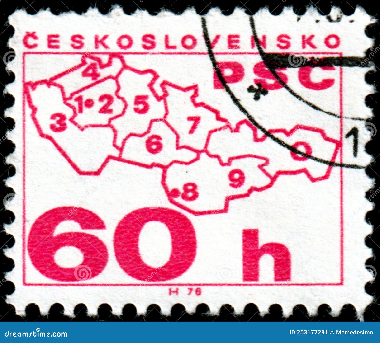 Map with the Post Code Regions - Czechoslovakia, Circa 1976 Editorial ...