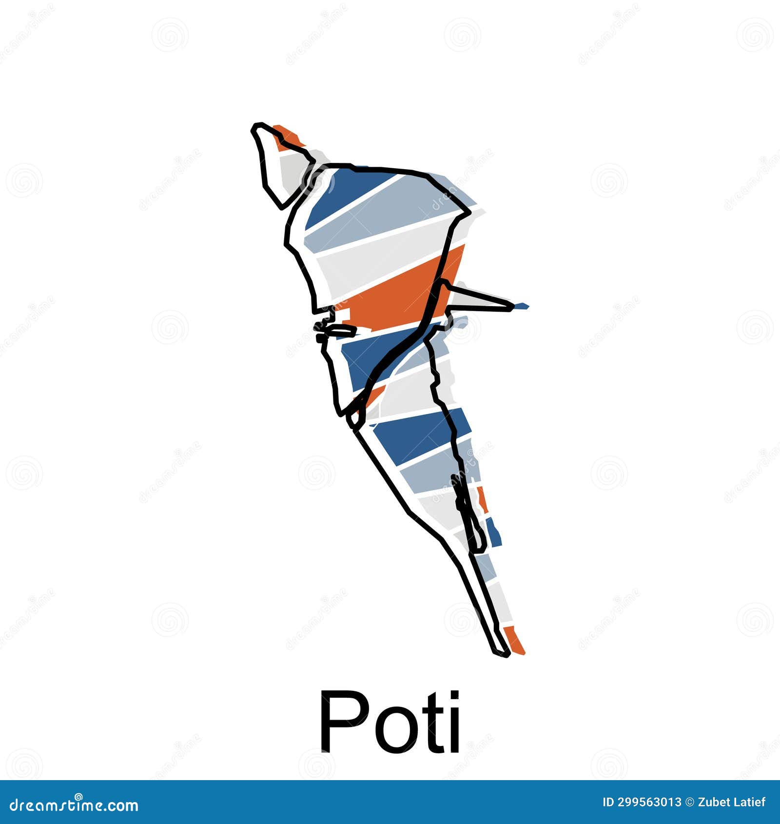 Vector Poti, Georgia Postcard. Quiet Provincial Town. City Center ...