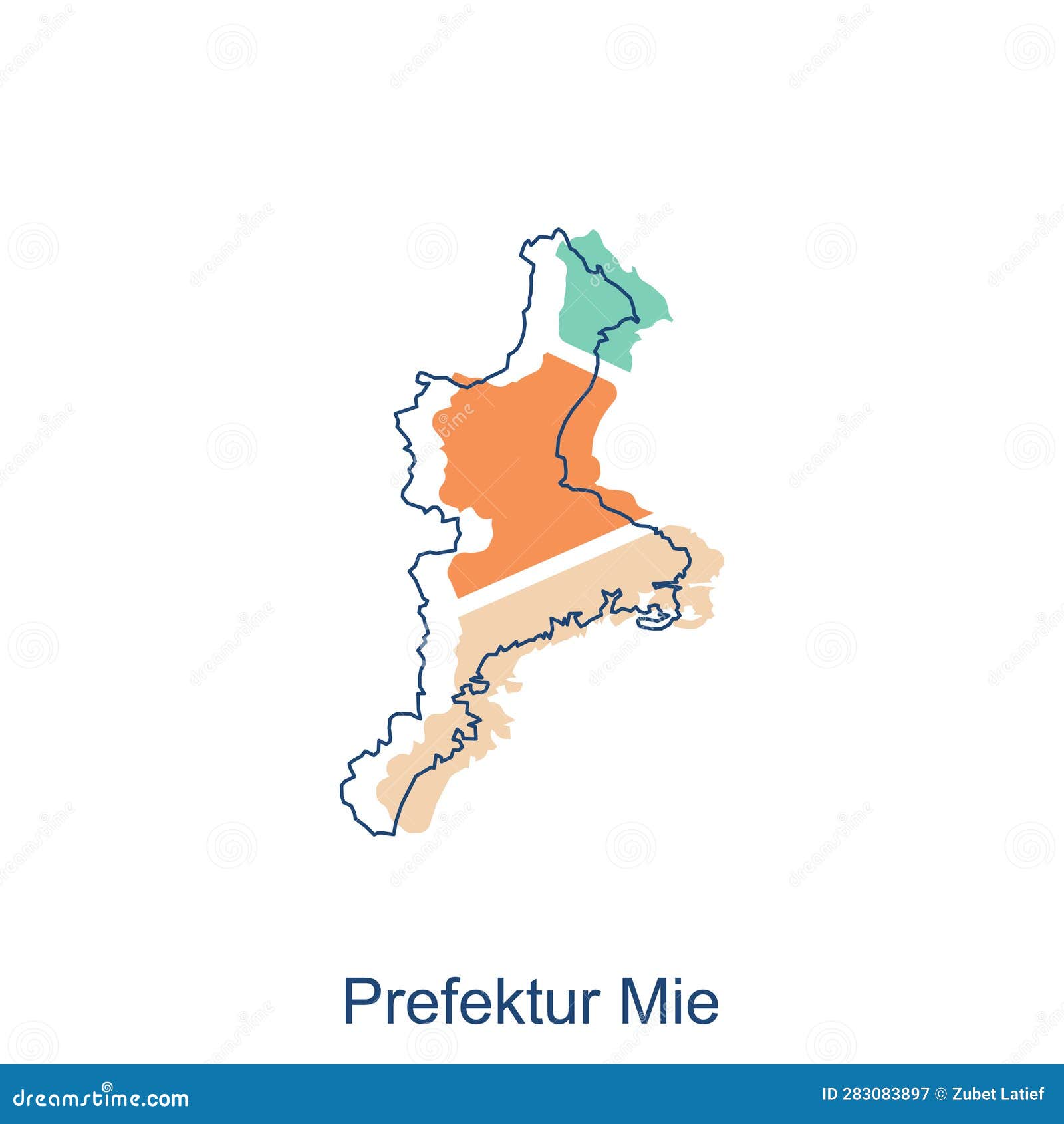 Vector Map Of Prefektur Ehime Modern Outline, High Detailed Vector Map ...
