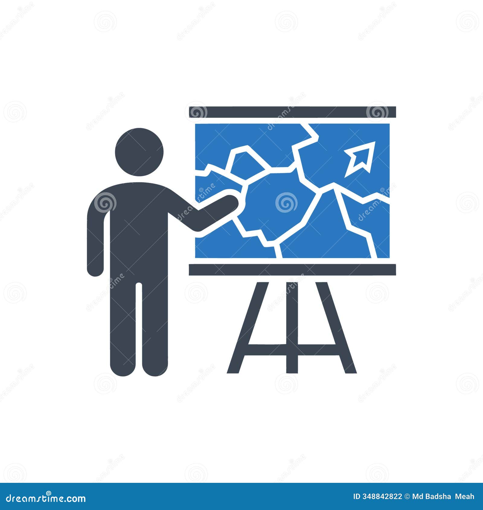 Map Presentation Symbol Icon Stock Vector - Illustration of strategy ...
