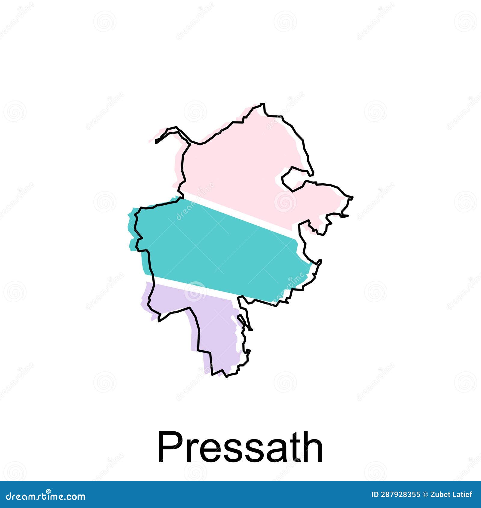 Map of Pressath City. Vector Map of the German Country Stock ...