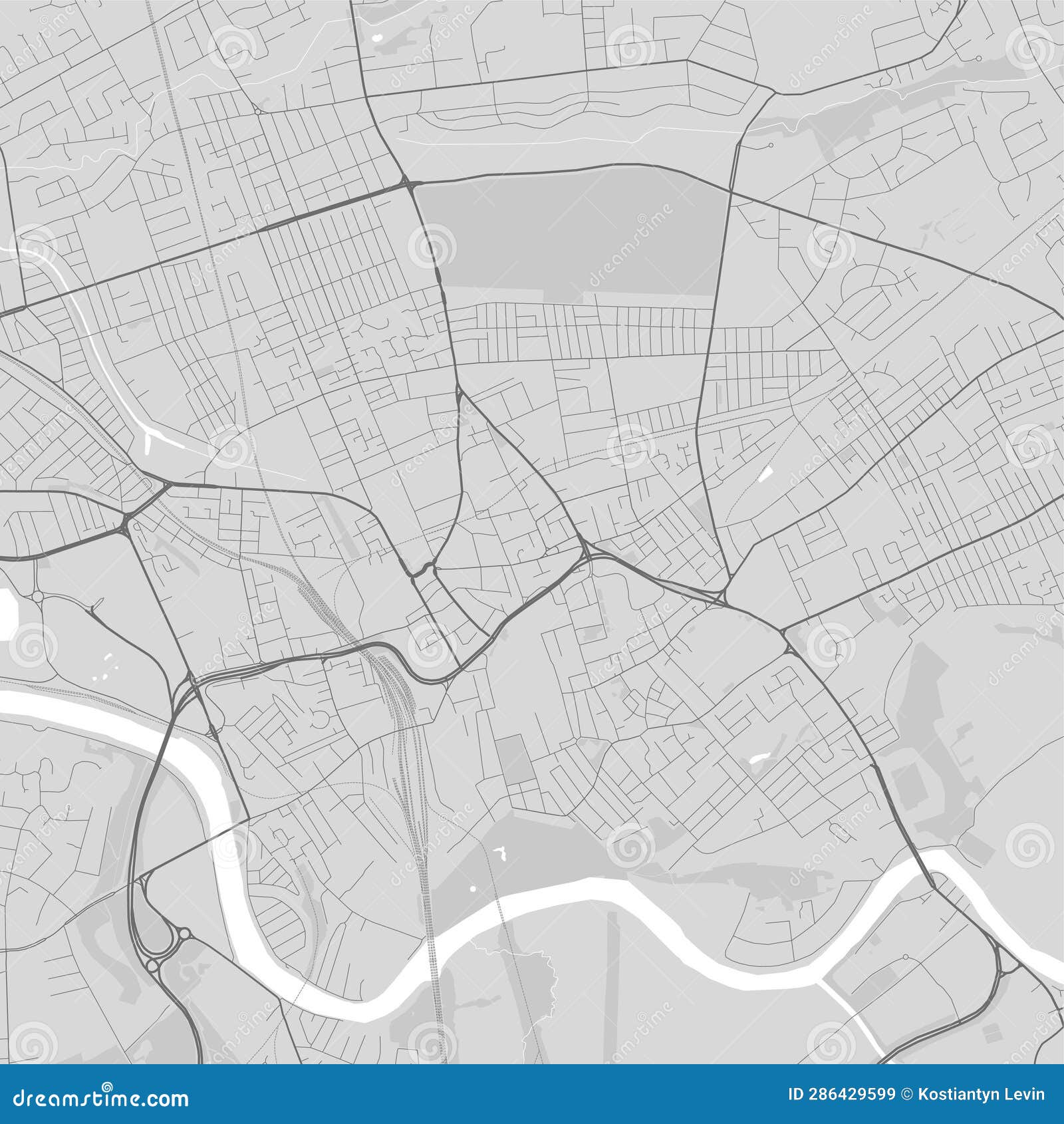 Black Preston City Map, Administrative Area Cartoon Vector ...