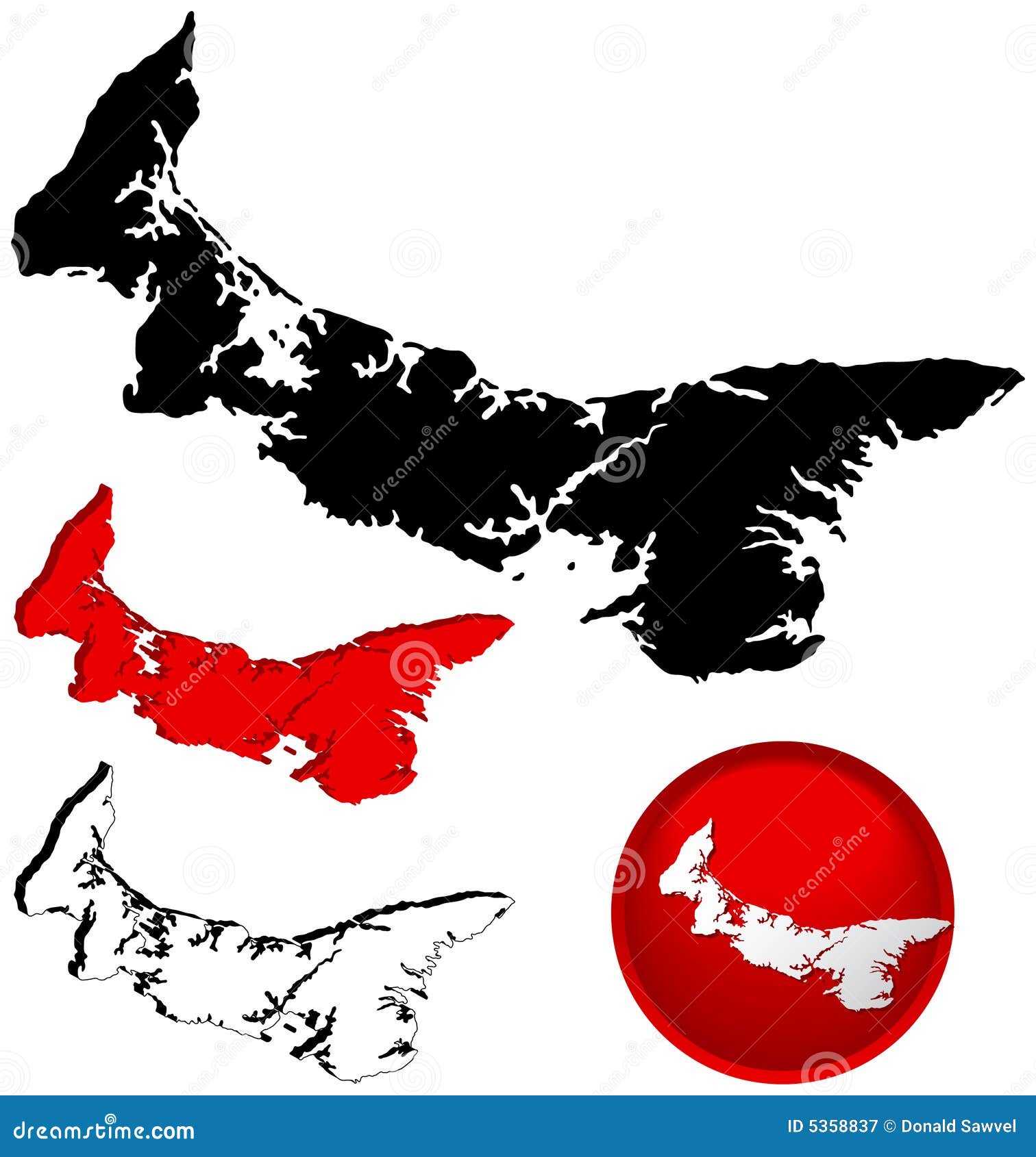 Map of Prince Edward Island Stock Vector - Illustration of territory ...