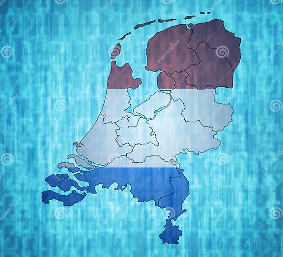 Map of Provinces of Netherlands Stock Illustration - Illustration of ...