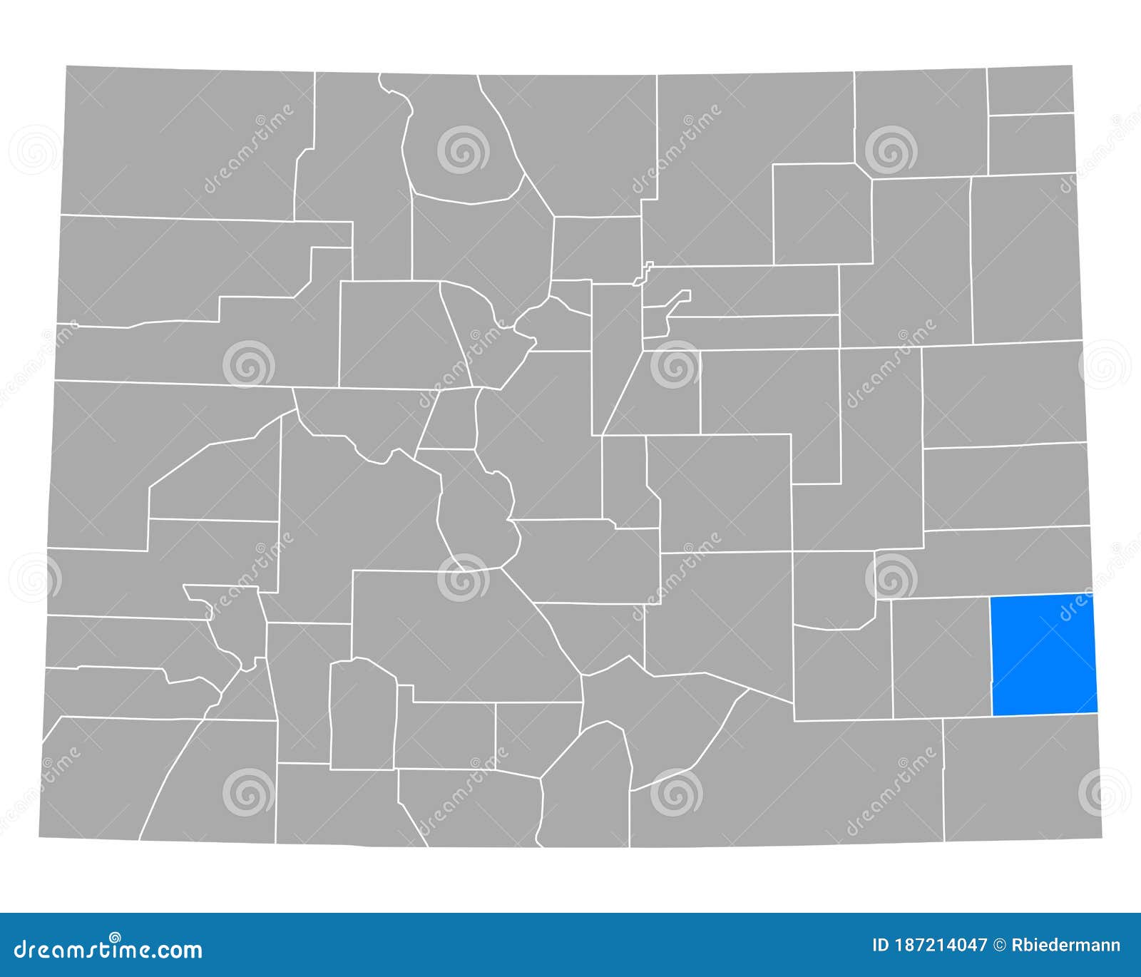 Map of Prowers in Colorado stock vector. Illustration of county - 187214047