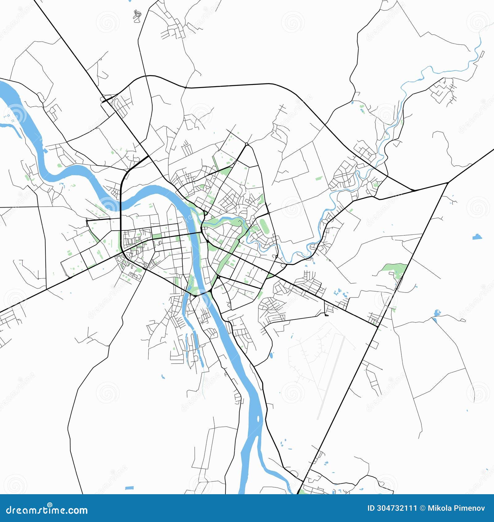 Map of Pskov. stock illustration. Illustration of plan - 304732111