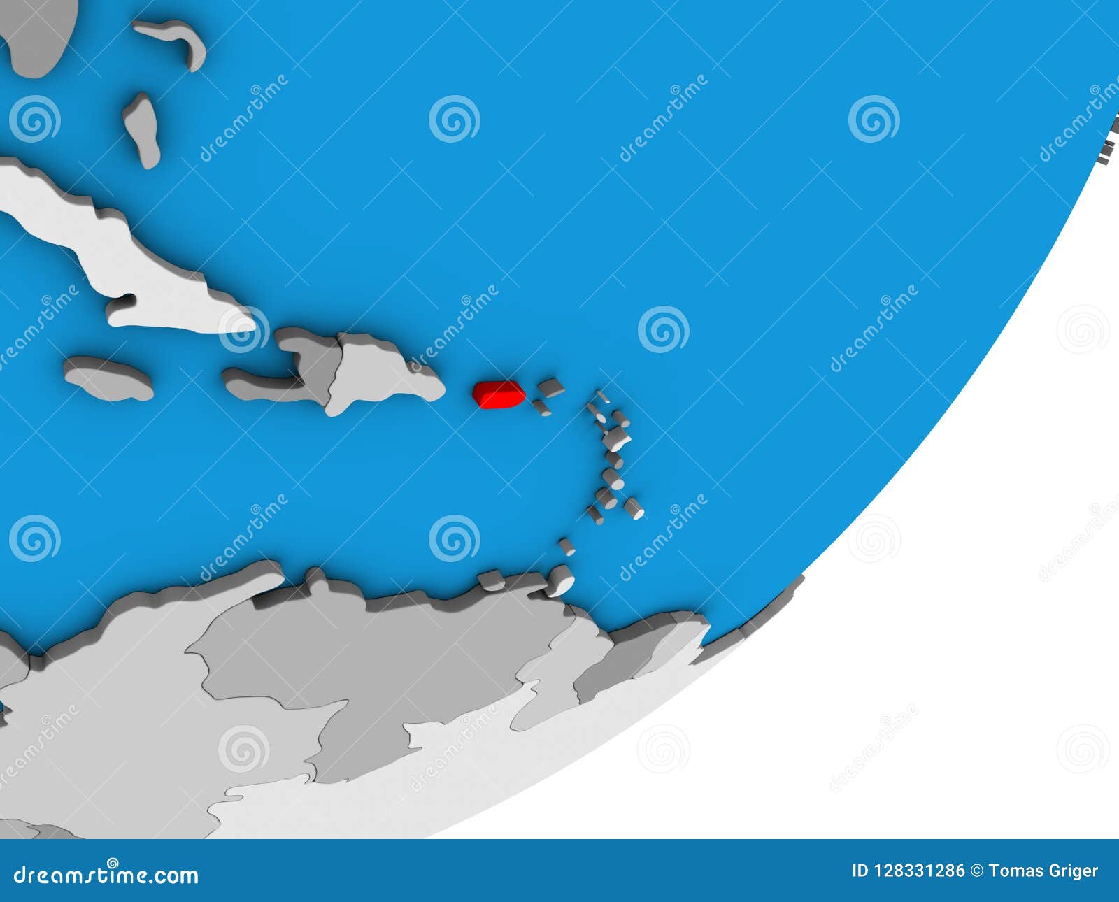 Map of Puerto Rico on 3D Globe Stock Illustration - Illustration of ...