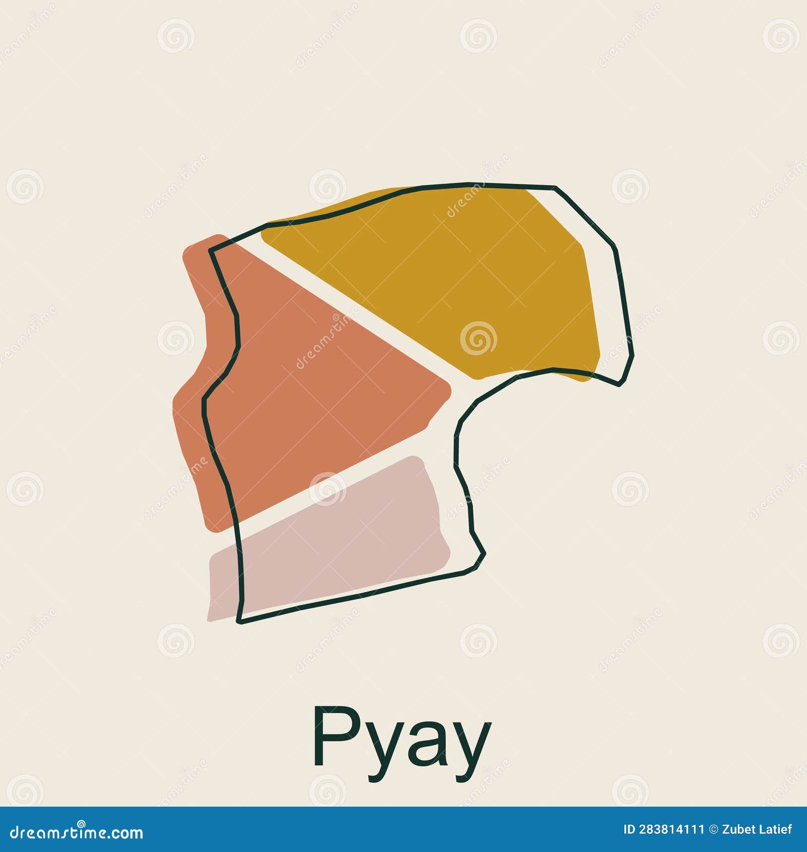 Map of Pyay Vector Map Illustration Design Stock Vector - Illustration ...