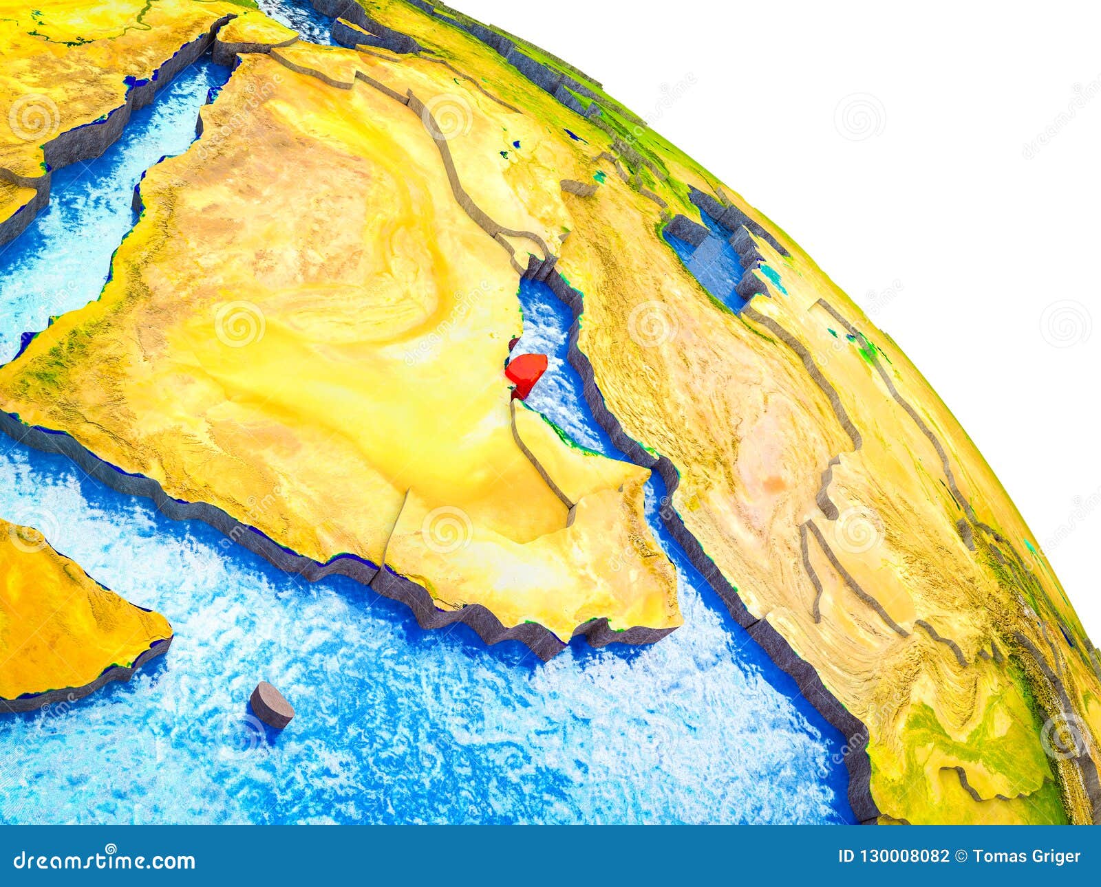 Map of Qatar on 3D Earth stock illustration. Illustration of asian ...