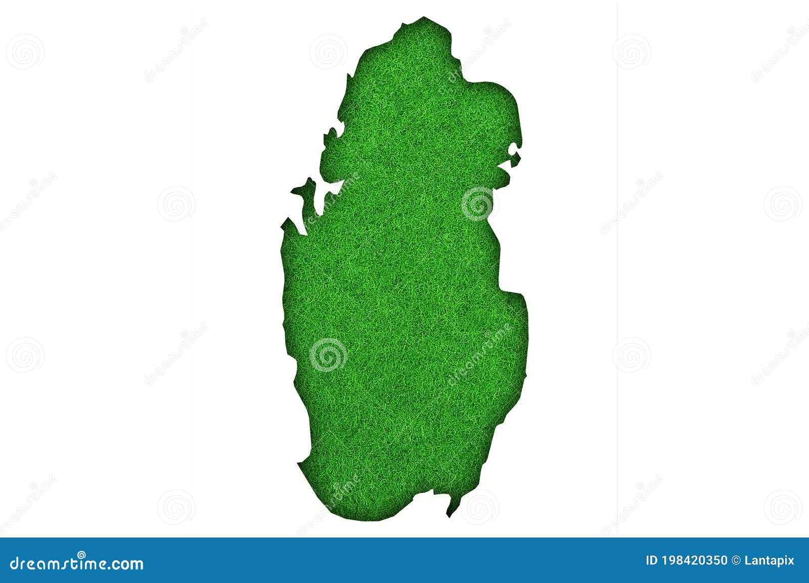 Map of Qatar on green felt stock illustration. Illustration of country ...