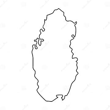 Map of Qatar - outline stock illustration. Illustration of qatar ...
