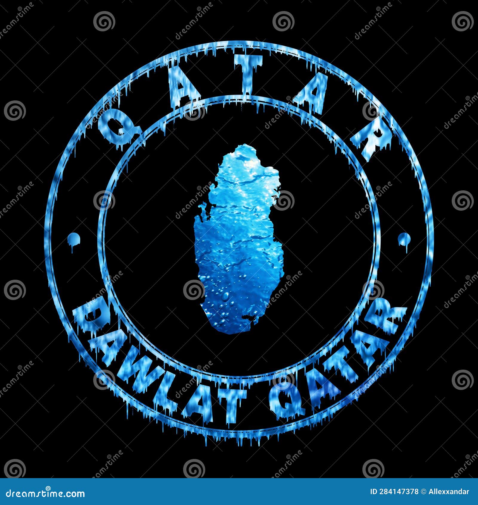 Map of Qatar Water concept stock illustration. Illustration of ecology ...