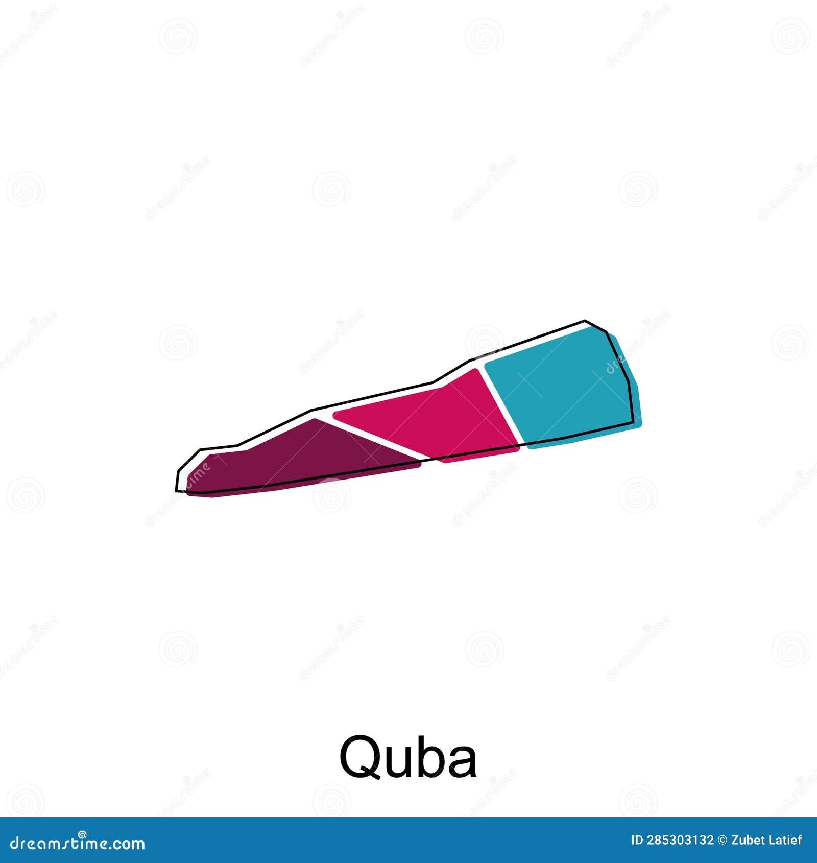 Map Of Quba Vector Design Template, National Borders And Important ...