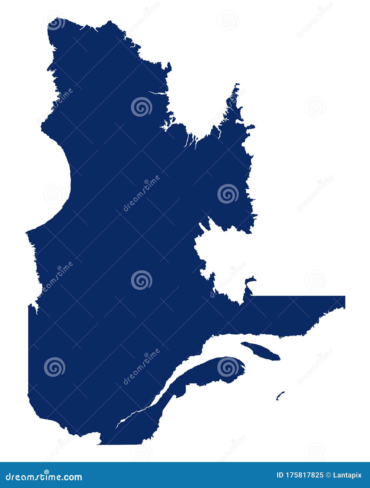 Map of Quebec in Blue Colour Stock Vector - Illustration of vector ...