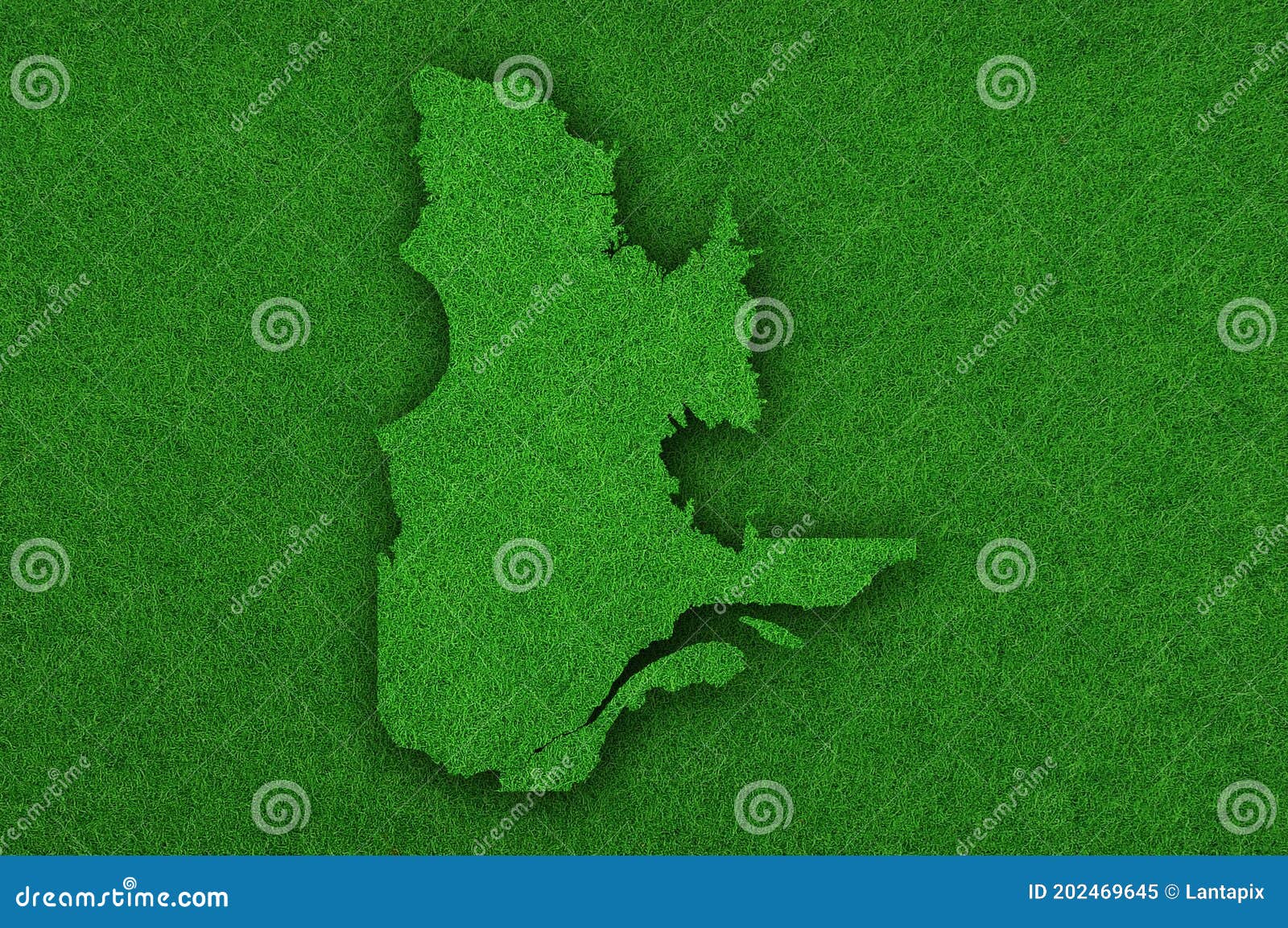 Map of Quebec on Green Felt Stock Illustration - Illustration of felt ...