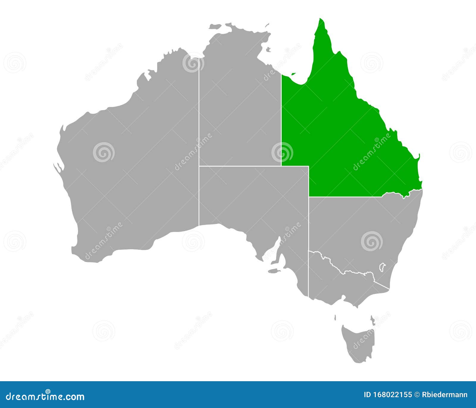 Map of Queensland in Australia Stock Vector - Illustration of travel ...