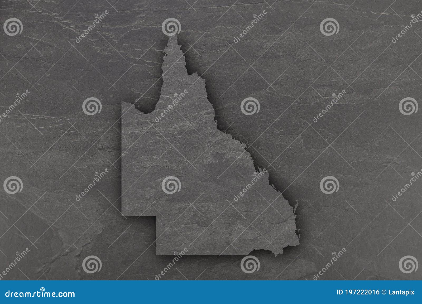 Map of Queensland on Dark Slate Stock Illustration - Illustration of ...