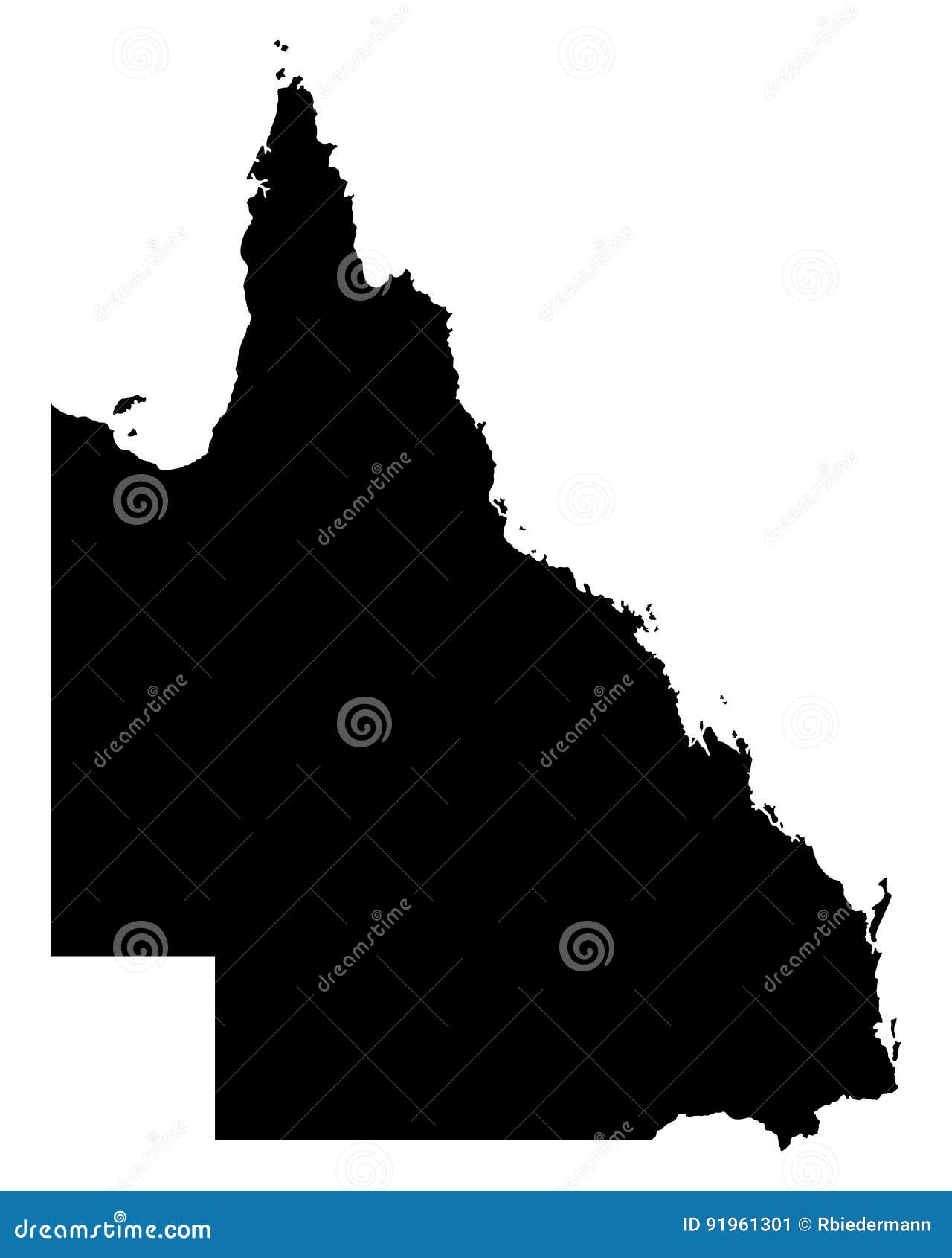 Map of Queensland stock vector. Illustration of contour - 91961301