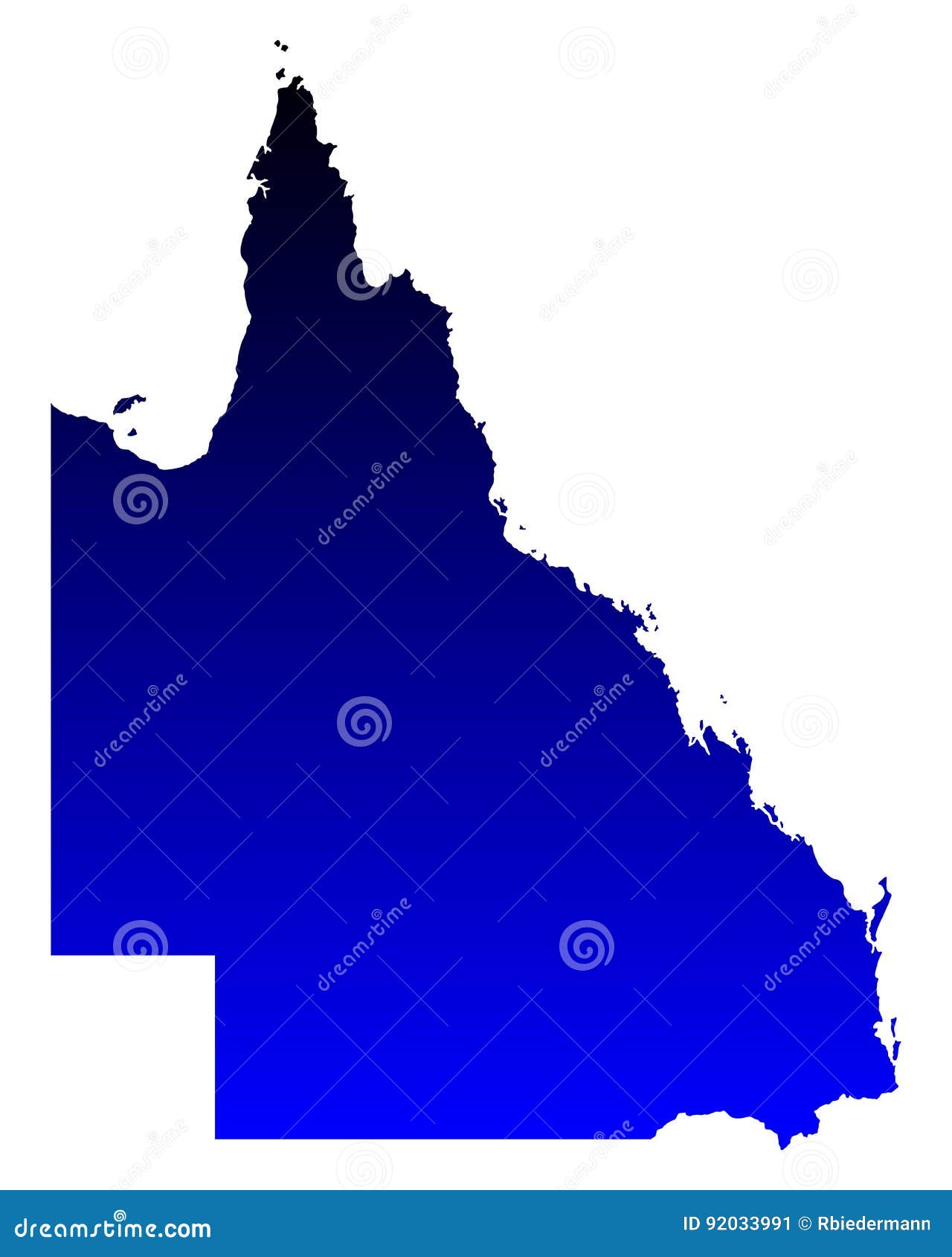 Map of Queensland stock vector. Illustration of blue - 92033991