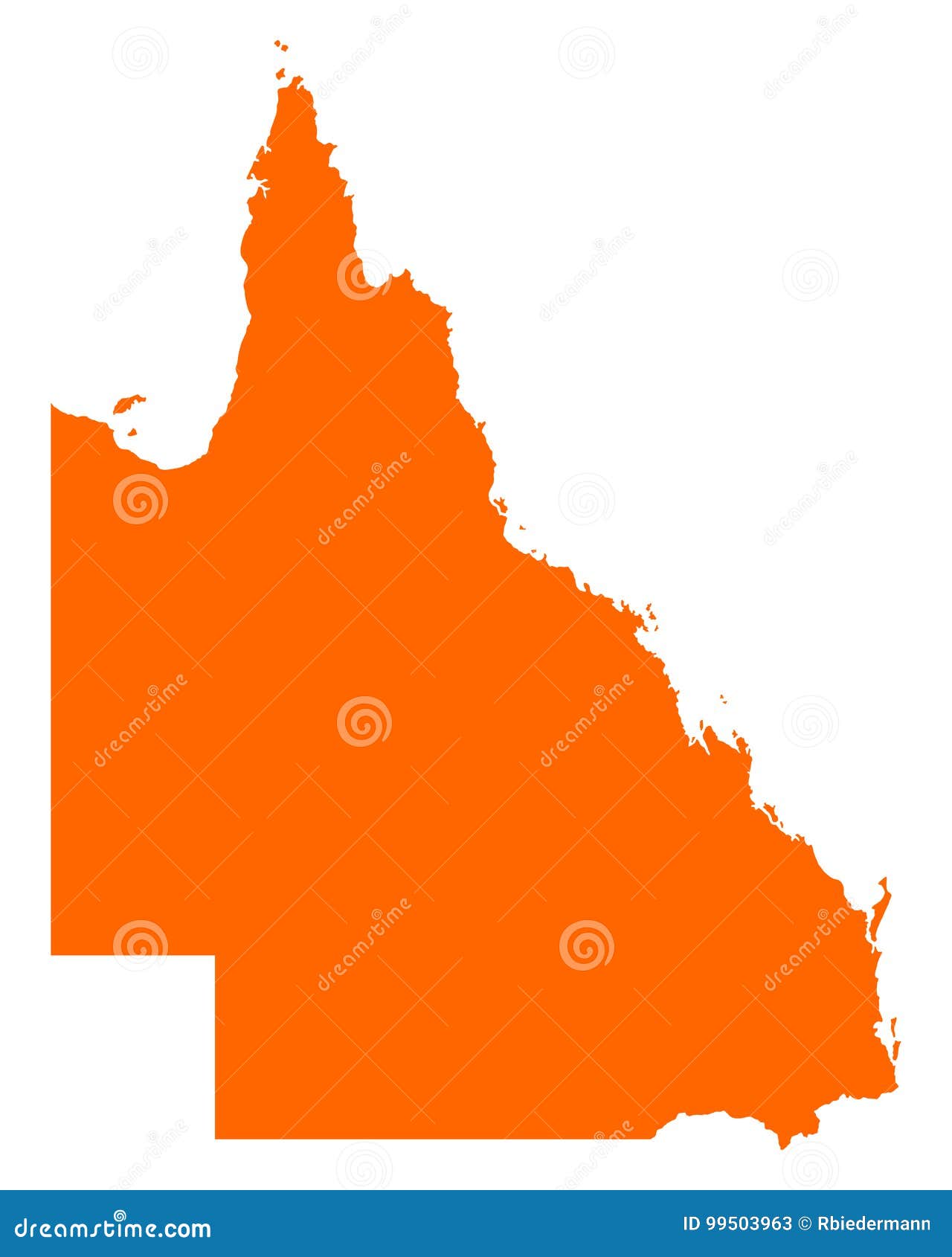 Map of Queensland stock vector. Illustration of isolated - 99503963