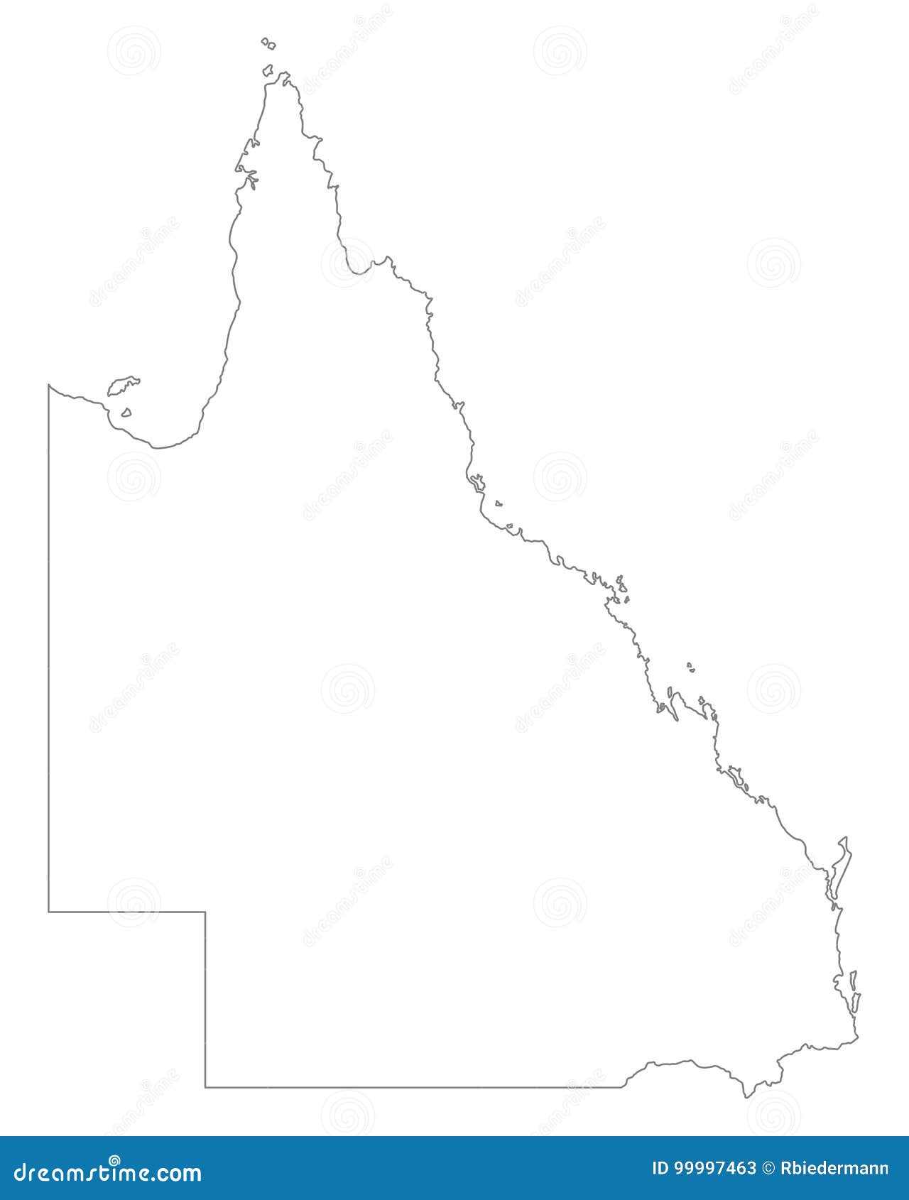 Map of Queensland stock vector. Illustration of vector - 99997463