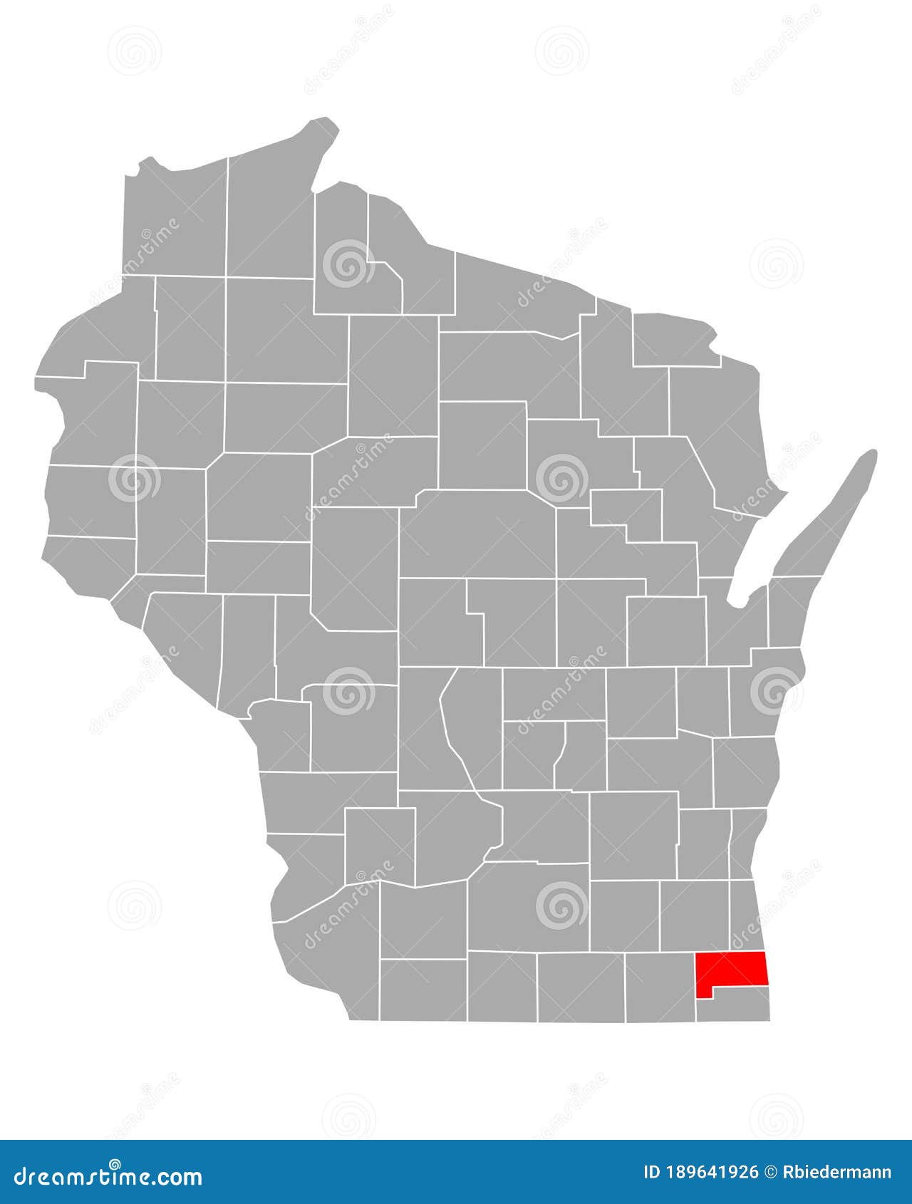 Map of Racine in Wisconsin stock vector. Illustration of location ...