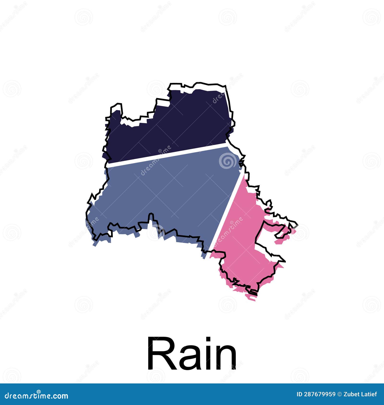 Map of Rain Modern with Outline Style Vector Design, World Map ...