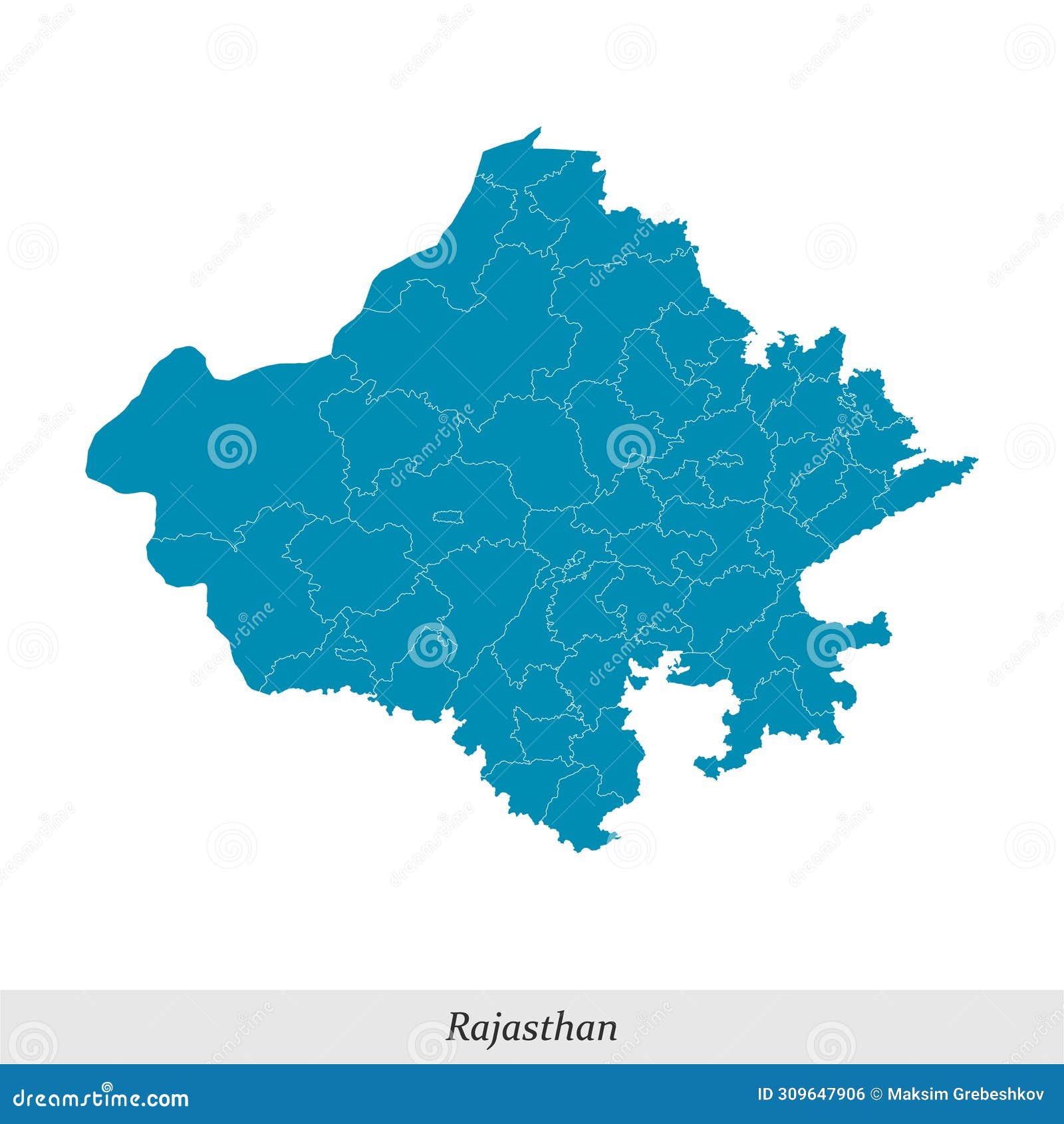 Map of Rajasthan is a State of India with Districts Stock Vector ...
