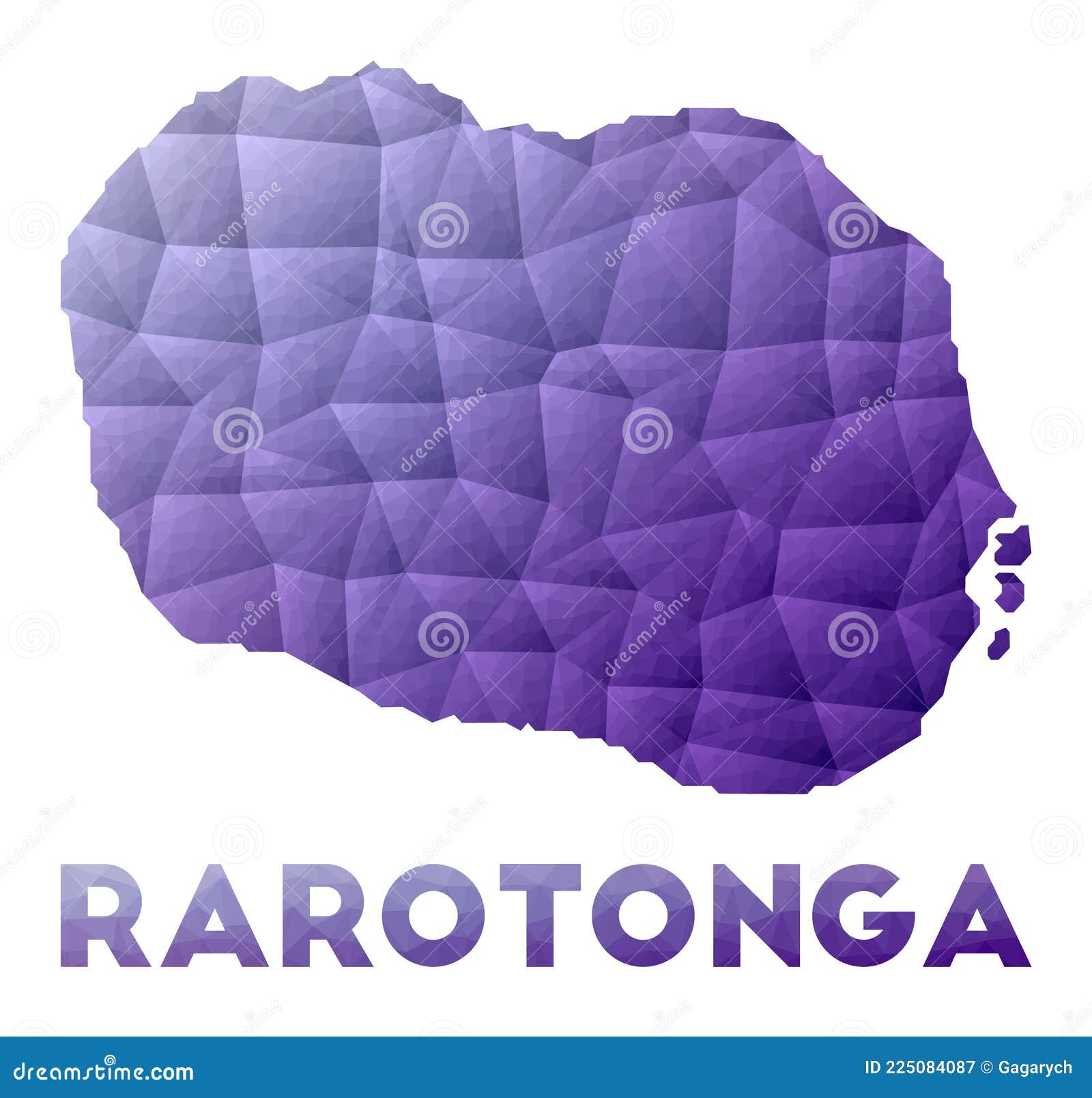 Rarotonga Digital Map. Cartoon Vector | CartoonDealer.com #187854477