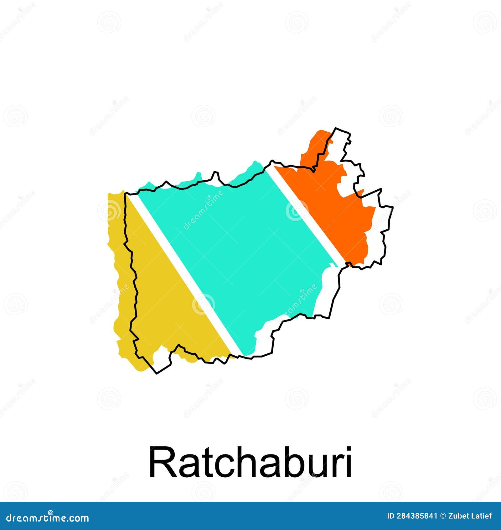 Map of Ratchaburi Vector Design Template, National Borders and ...