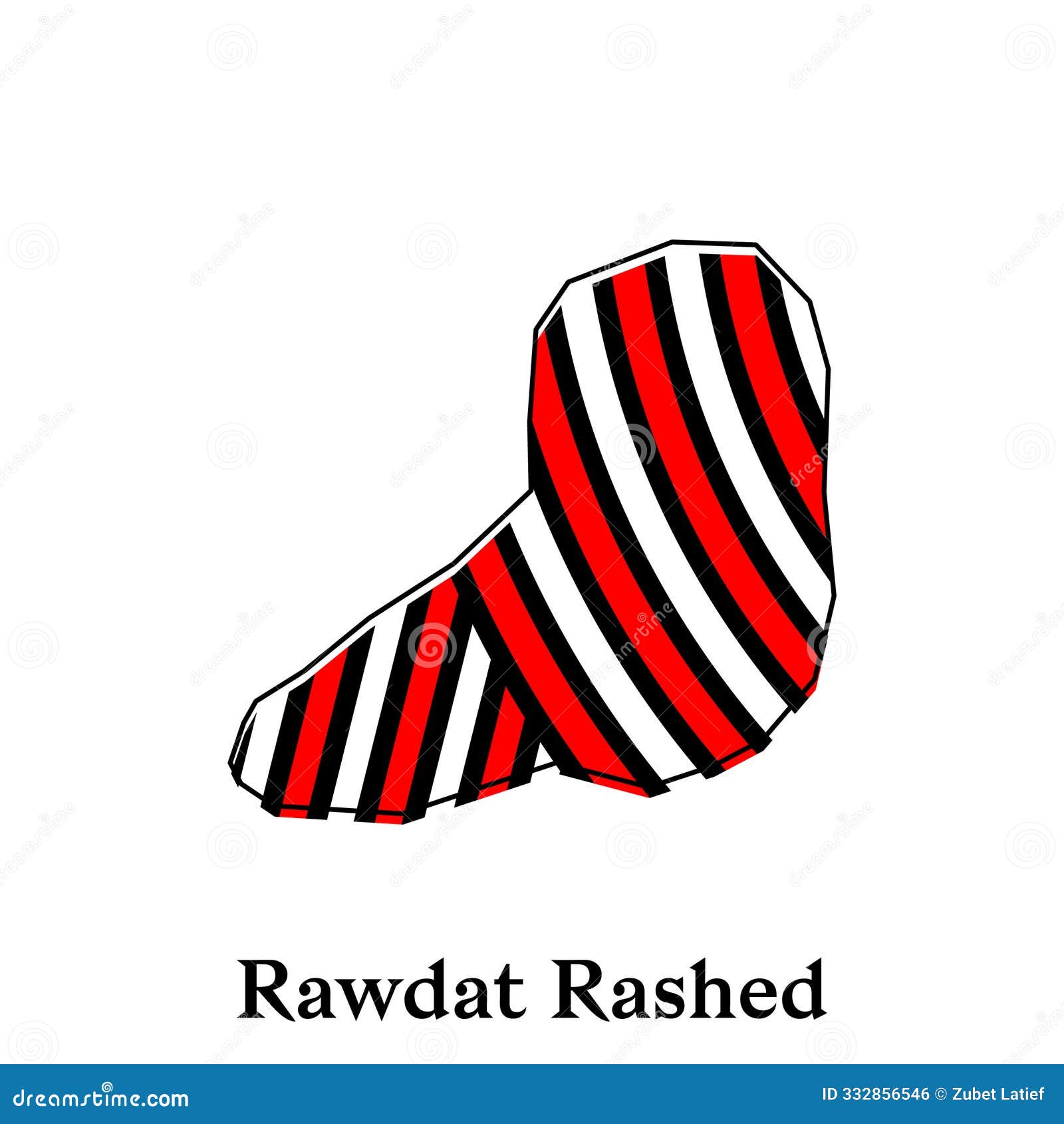 Map of Rawdat Rashed Vector Design Template, National Borders and ...