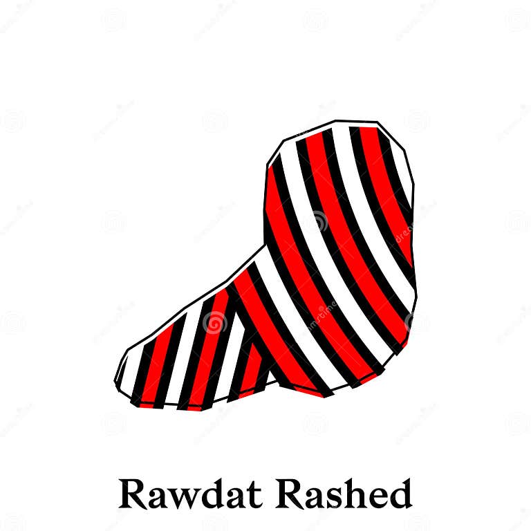 Map of Rawdat Rashed Vector Design Template, National Borders and ...