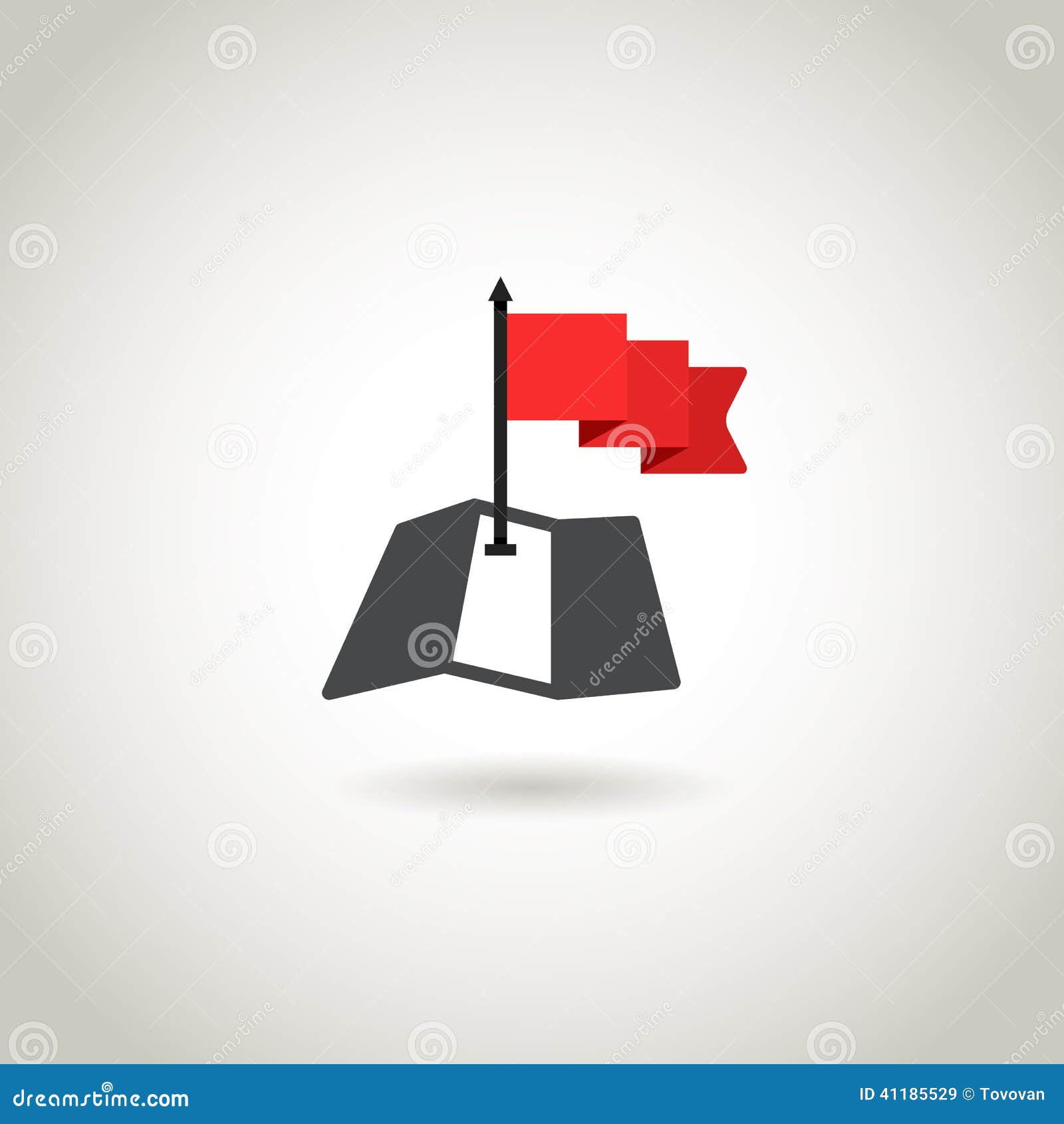 Map and a red flag stock vector. Illustration of guidance - 41185529