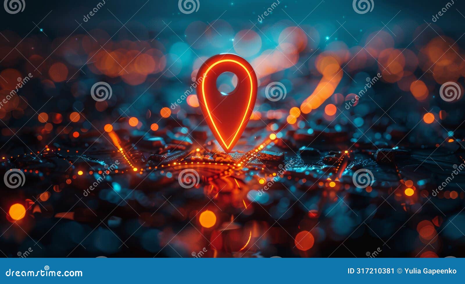 Map with Red Light stock image. Image of symbol, chart - 317210381