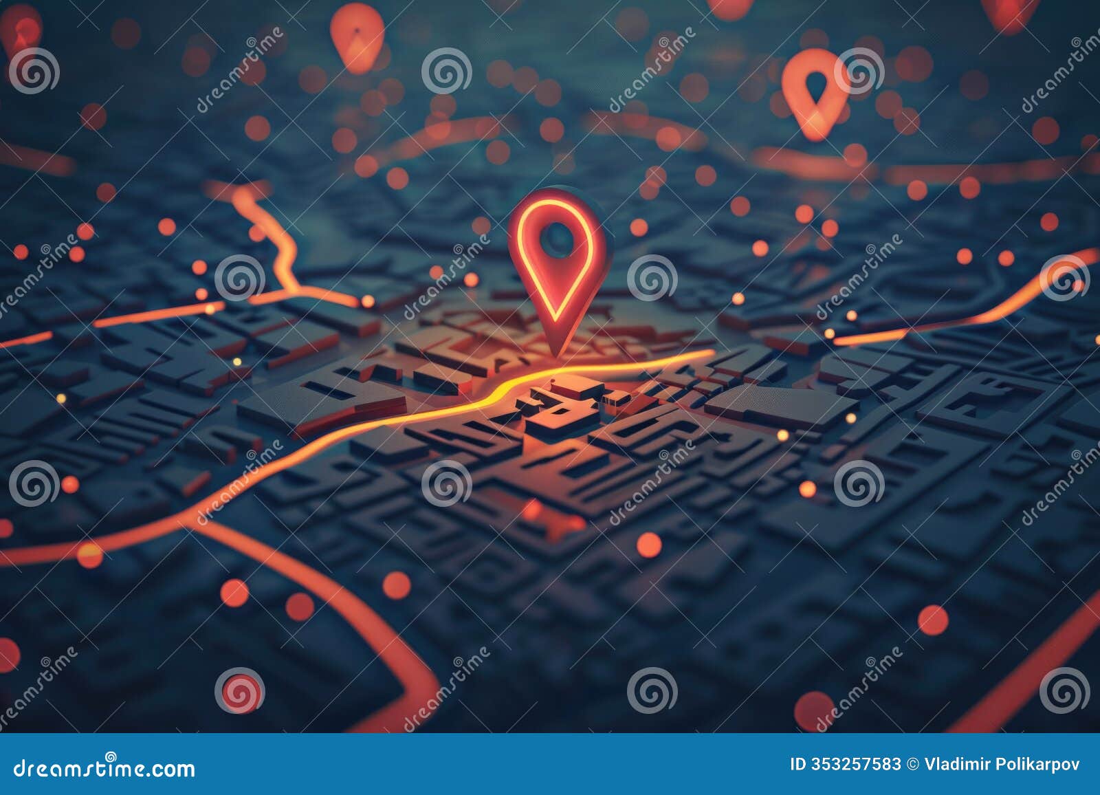 A Map with a Red Pin, Ideal for Location and Travel Concepts Stock ...