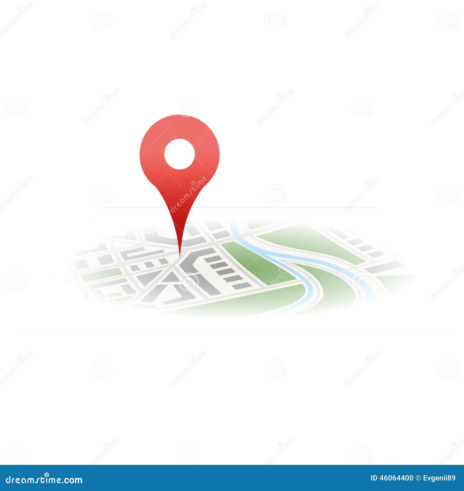 Map with Red Pin in Perspective Icon Isolated Stock Illustration ...